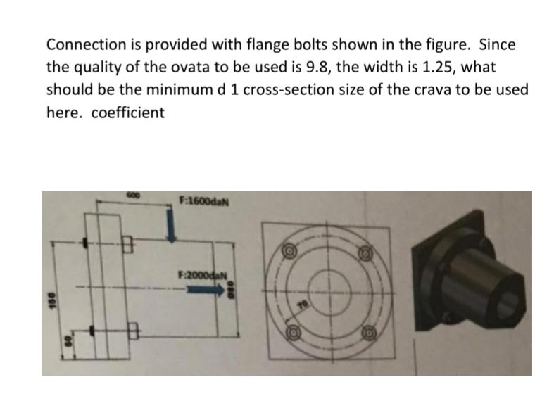 Solved Connection is provided with flange bolts shown in the | Chegg.com