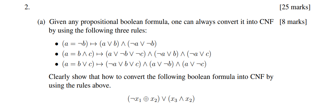 Solved A Given Any Propositional Boolean Formula One Can