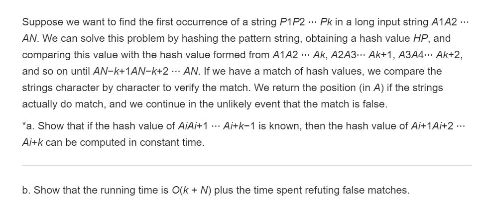 Solved Suppose we want to find the first occurrence of a | Chegg.com