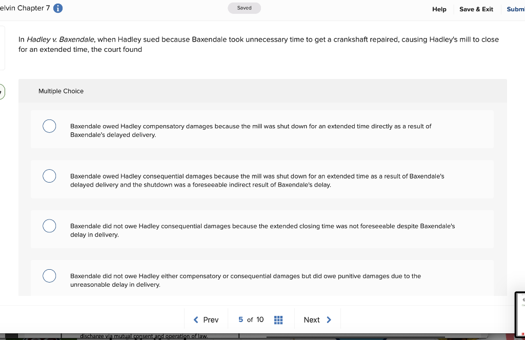Solved elvin Chapter 7 Saved Help Save & Exit Submi In | Chegg.com