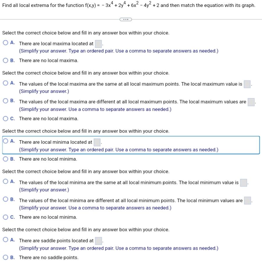 Solved Find all local extrema for the function | Chegg.com