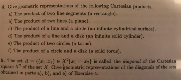 Solved 4. Give geometric representations of the following | Chegg.com