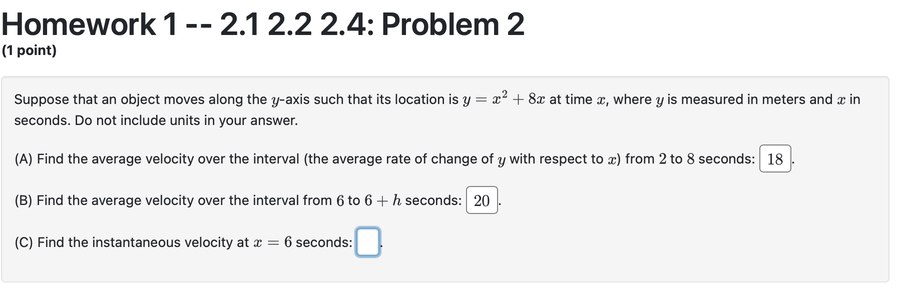 Solved Homework 1 -- 2.1 2.2 2.4: Problem 2 (1 point) | Chegg.com