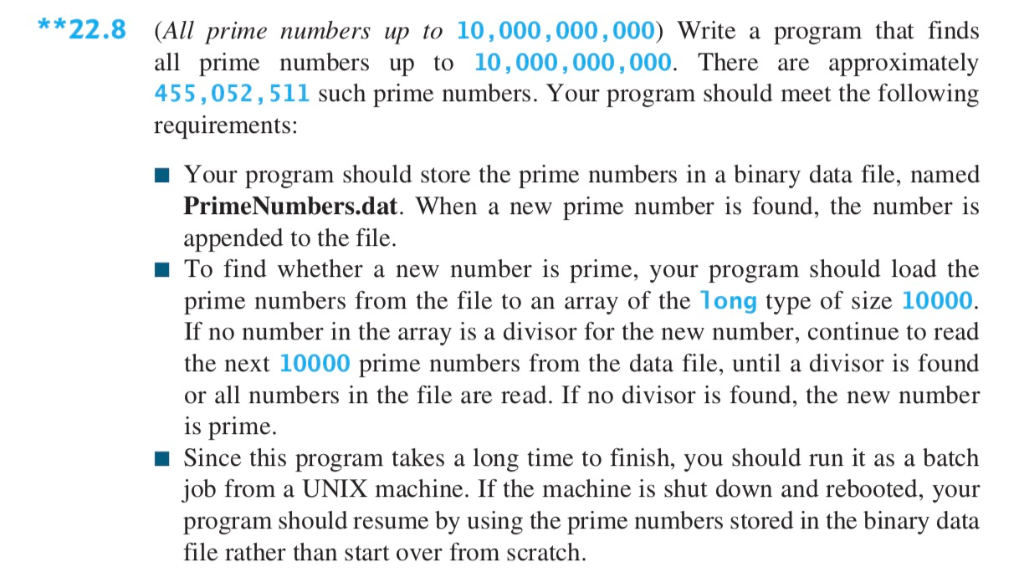 Solved (All prime numbers up to 10,000,000,000) Write a | Chegg.com