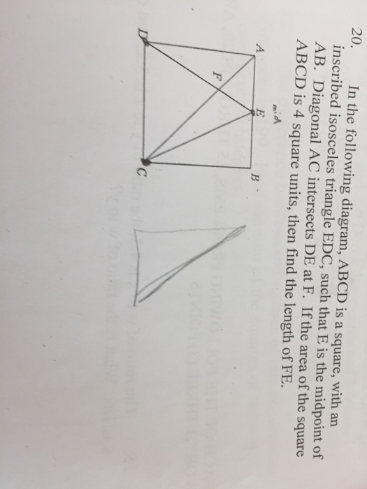 Solved In the following diagram, ABCD is a square, with an | Chegg.com