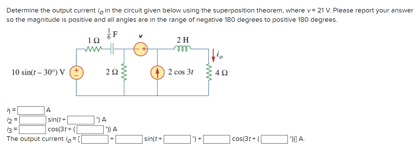 Solved Determine the output current loin the circuit given | Chegg.com