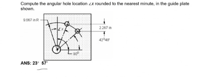 Solved Compute the angular hole location 2x rounded to the | Chegg.com