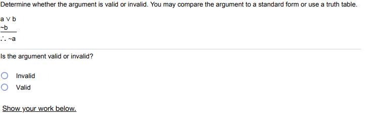Solved Determine whether the argument is valid or invalid. | Chegg.com