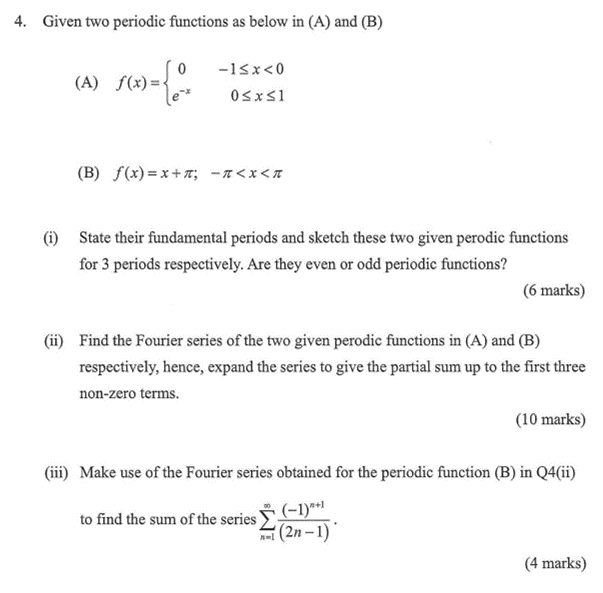 Solved 4. Given two periodic functions as below in (A) and | Chegg.com