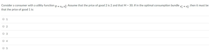 Consider a consumer with a utility function . Assume | Chegg.com