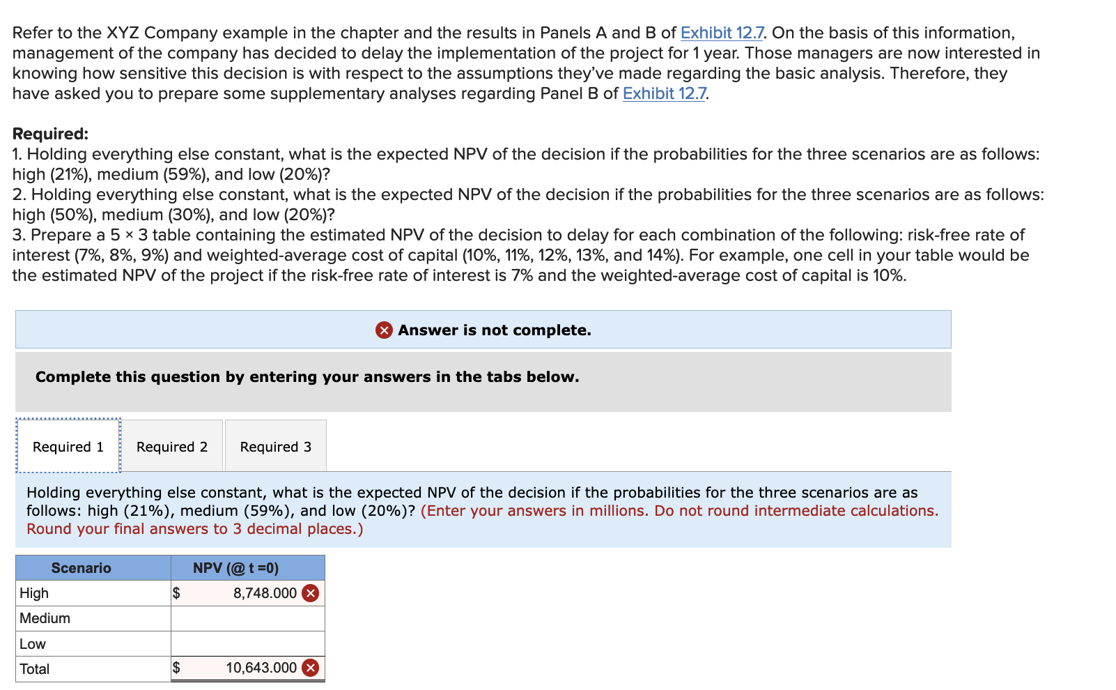 Solved Refer to the XYZ Company example in the chapter and | Chegg.com