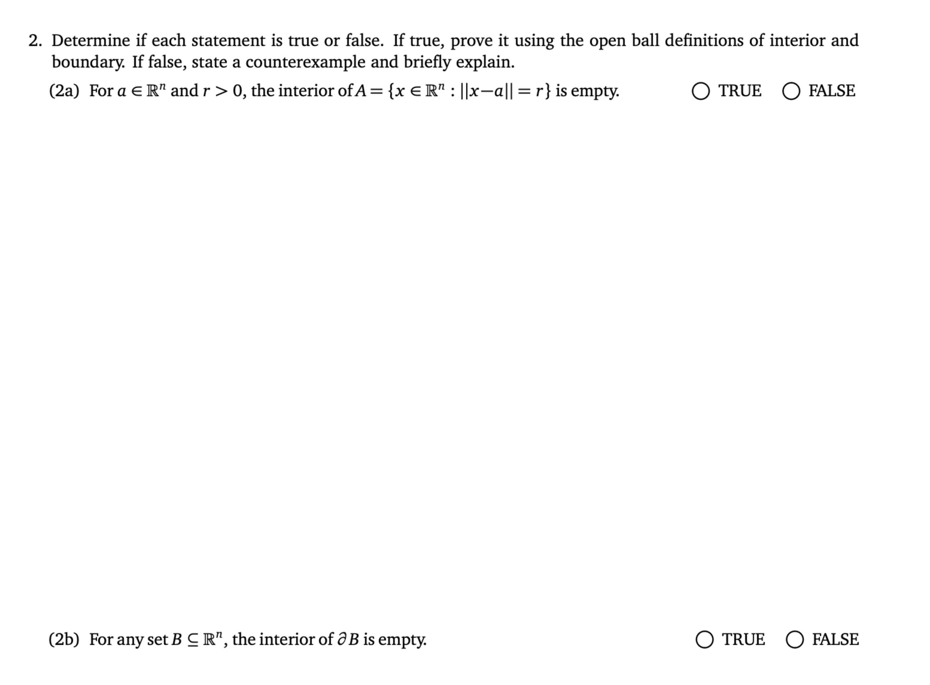 Solved Determine if each statement is true or false. If | Chegg.com