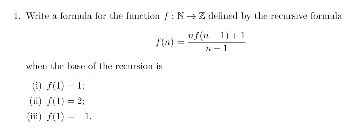 Solved Discrete MathPlease show all work.Write a formula for | Chegg.com