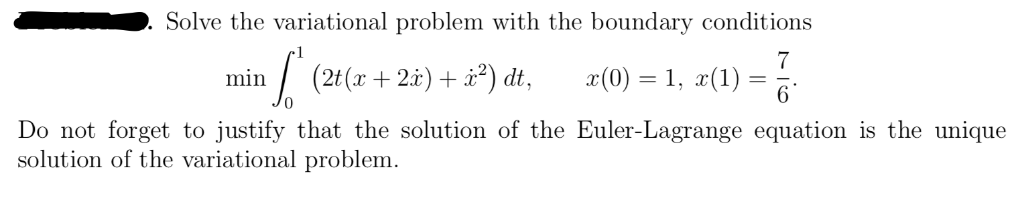 Solved . Solve the variational problem with the boundary | Chegg.com