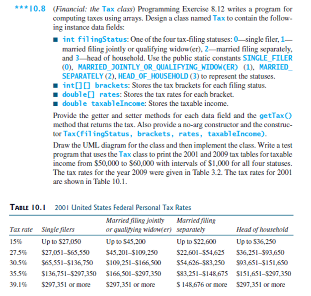 ***10.8 (Financial: the Tax class) Programming | Chegg.com