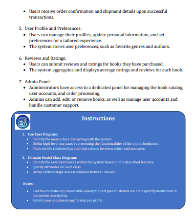 Solved Scenario: Online Bookstore System Imagine you are | Chegg.com