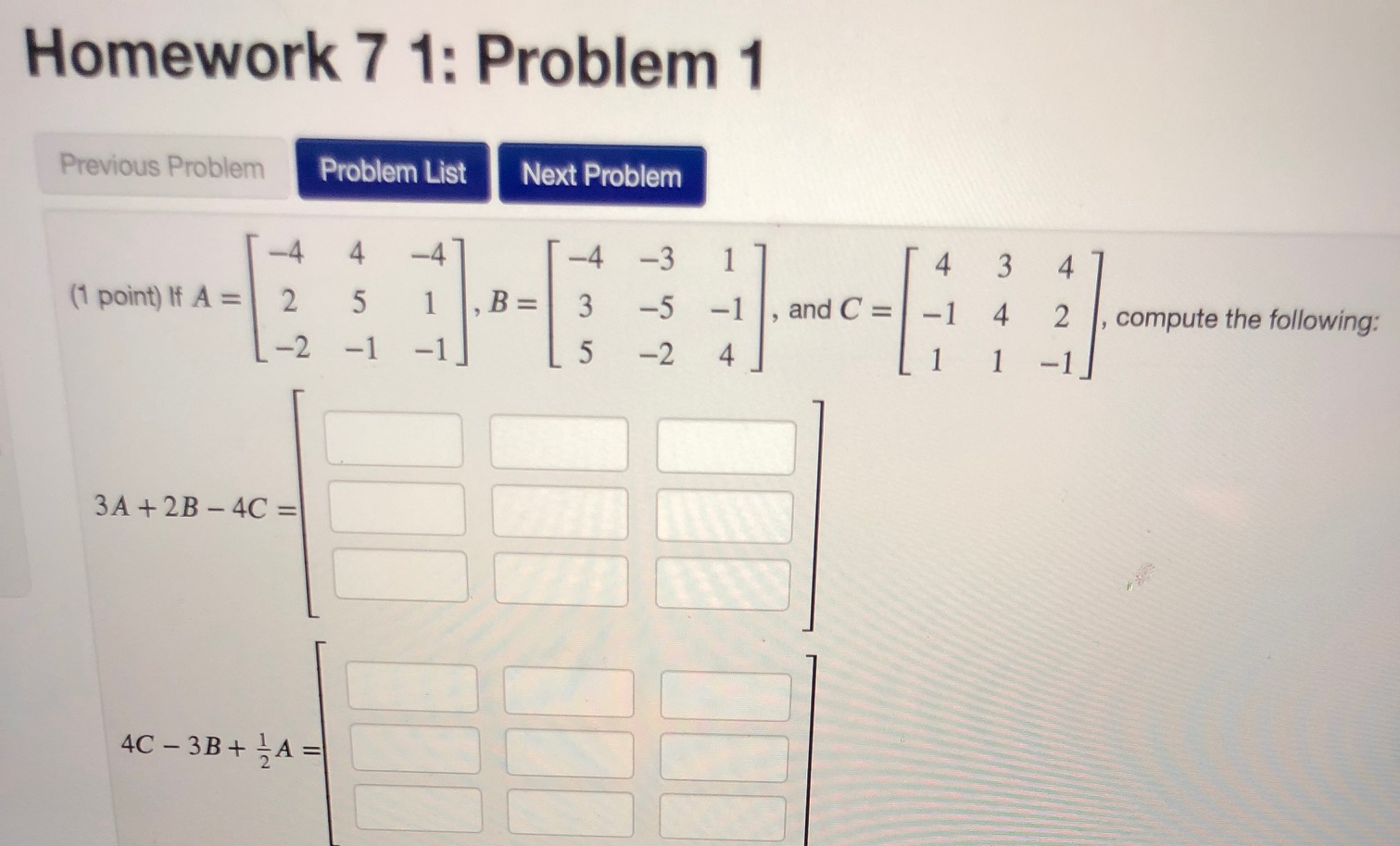 Solved Homework 7 1 Problem 1 Previous Problem Problem List
