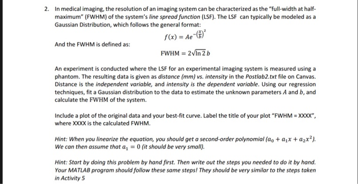 In medical imaging, the resolution of an imaging | Chegg.com
