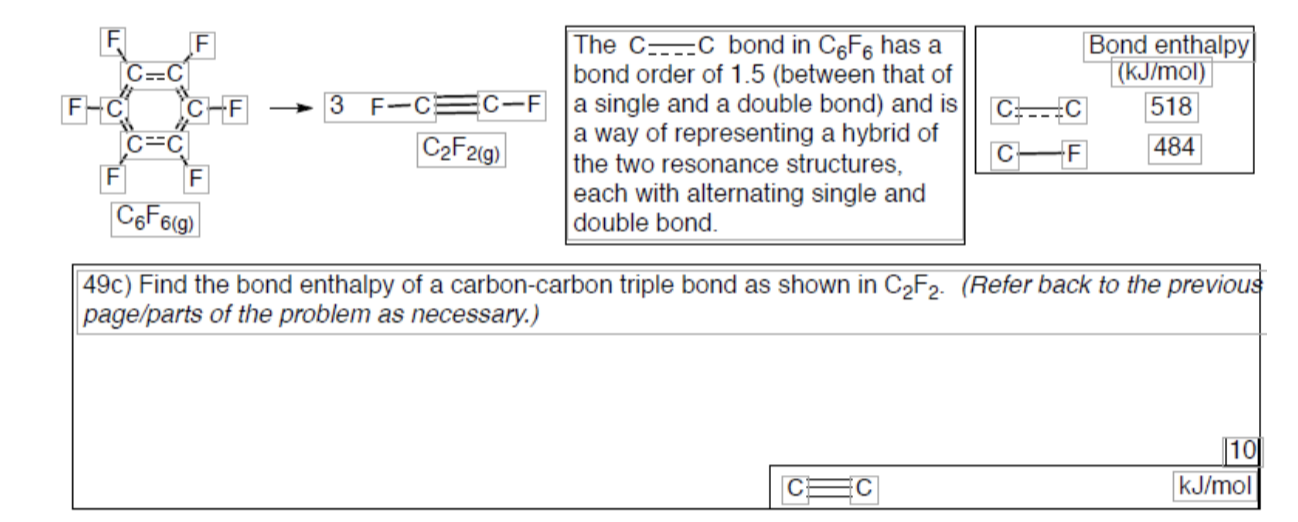 Solved C-C F-CO C-F CE-C 3 F-CEC-F The C----C bond in C6F6 | Chegg.com ...