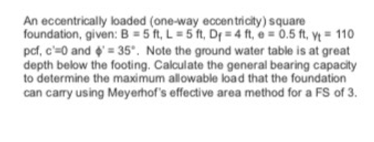Solved An eccentrically loaded (one-way eccentricity) square | Chegg.com