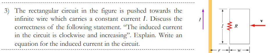 Solved 3) The rectangular circuit in the figure is pushed | Chegg.com