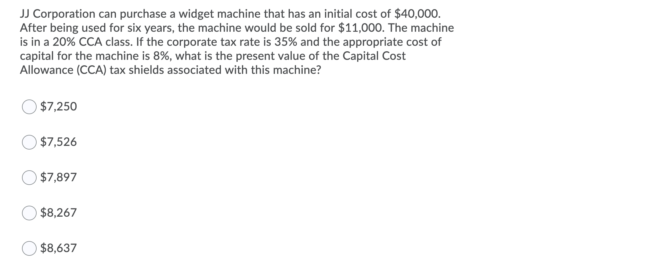 Solved JJ Corporation can purchase a widget machine that has | Chegg.com
