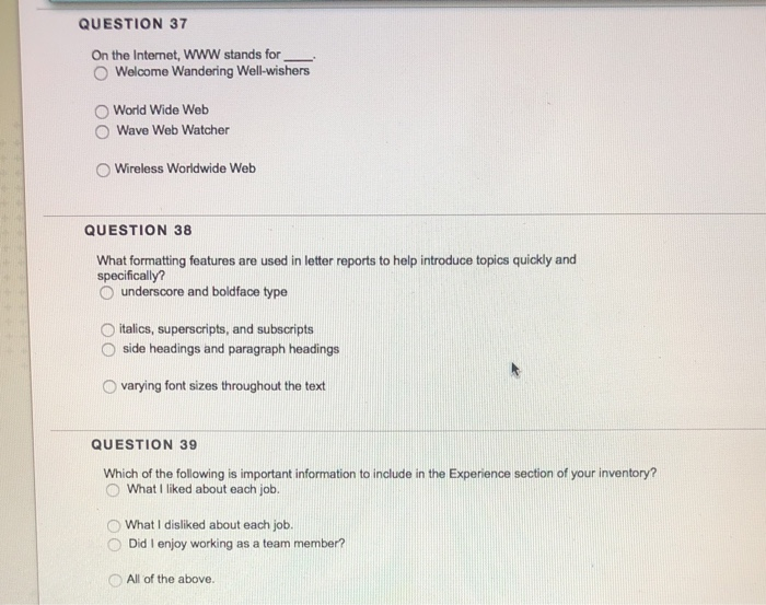 Solved QUESTION 1 The résumé format allows the applicant to | Chegg.com