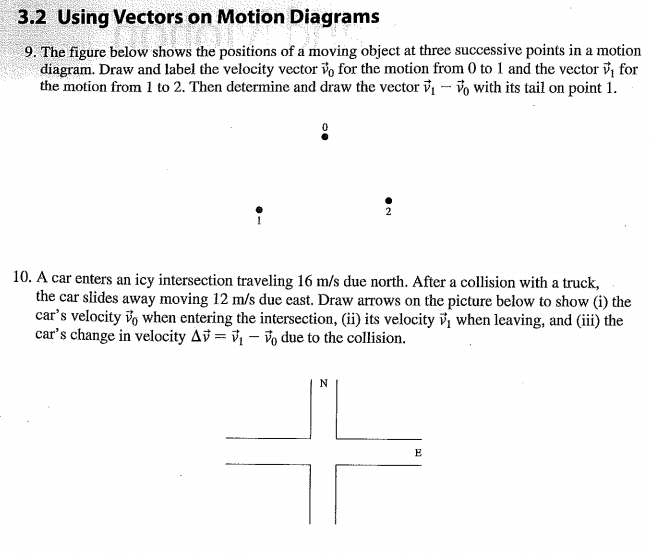 Solved 3.2 Using Vectors on Motion Diagrams 9. The figure | Chegg.com