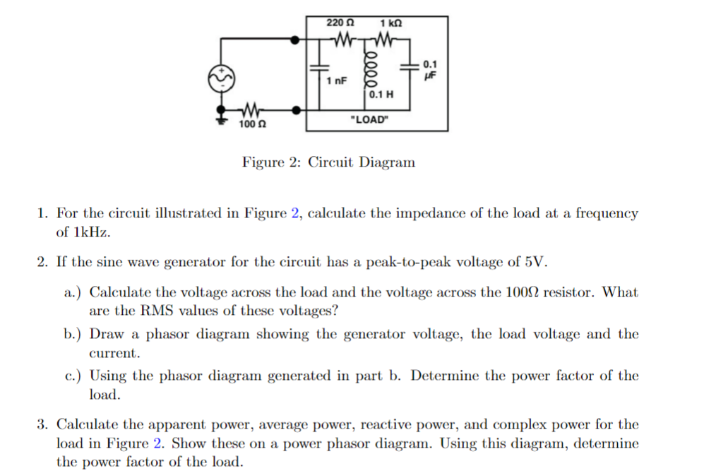 Solved Figure 2: Circuit Diagram 1. For the circuit | Chegg.com