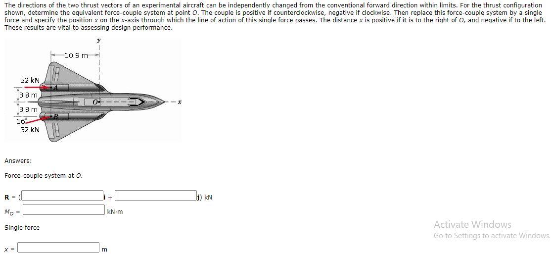 Solved The directions of the two thrust vectors of an | Chegg.com