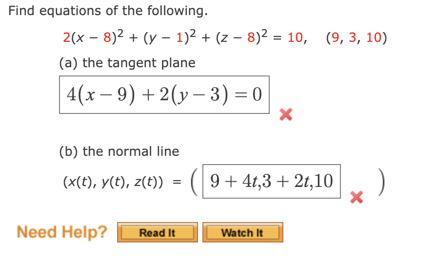 Solved Find equations of the | Chegg.com