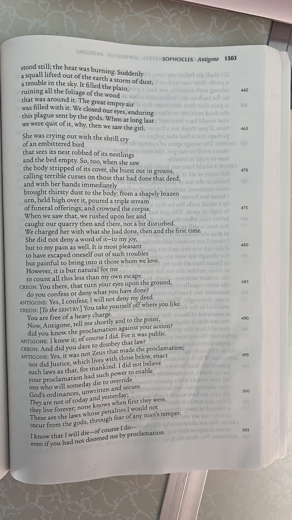 Questions about Antigone 1. Describe the Sentry who | Chegg.com
