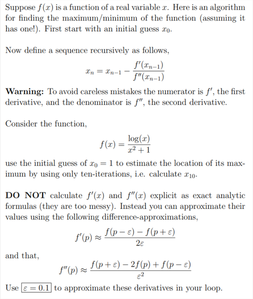 Solved Suppose f(x) is a function of a real variable x. Here | Chegg.com