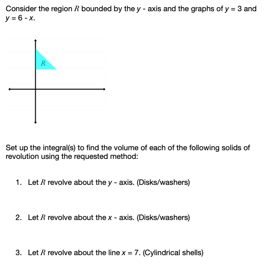 Solved Consider the region R bounded by the y - axis and the | Chegg.com
