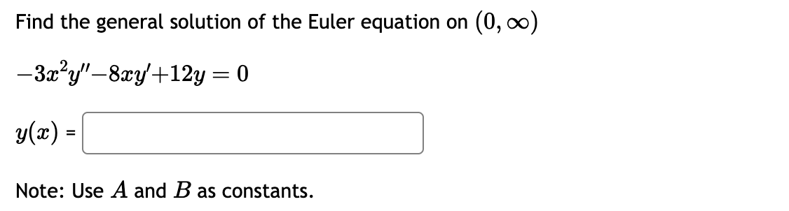 Solved Find the general solution of the Euler equation on | Chegg.com