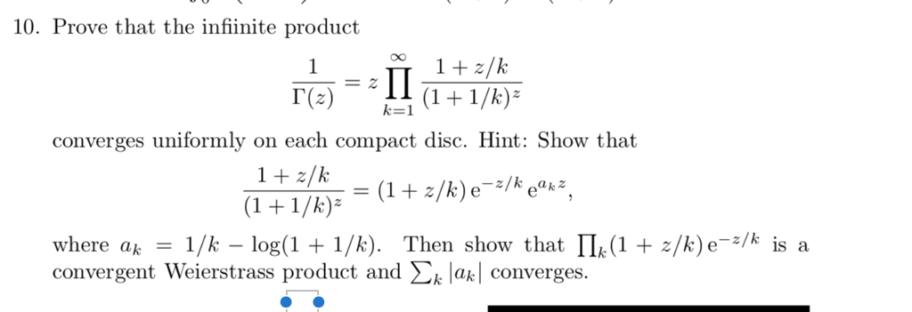 Solved 10. Prove that the infinite product converges | Chegg.com