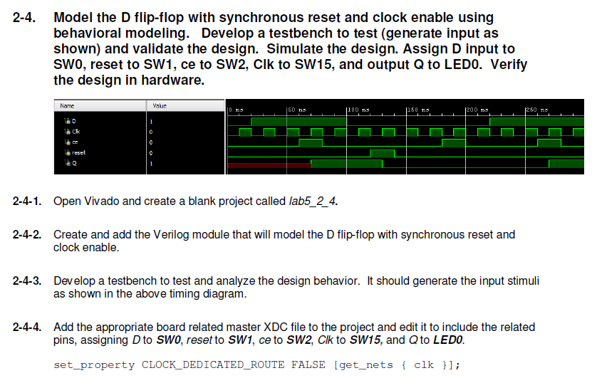 Solved 2-4. Model the D flip-flop with synchronous reset and | Chegg.com