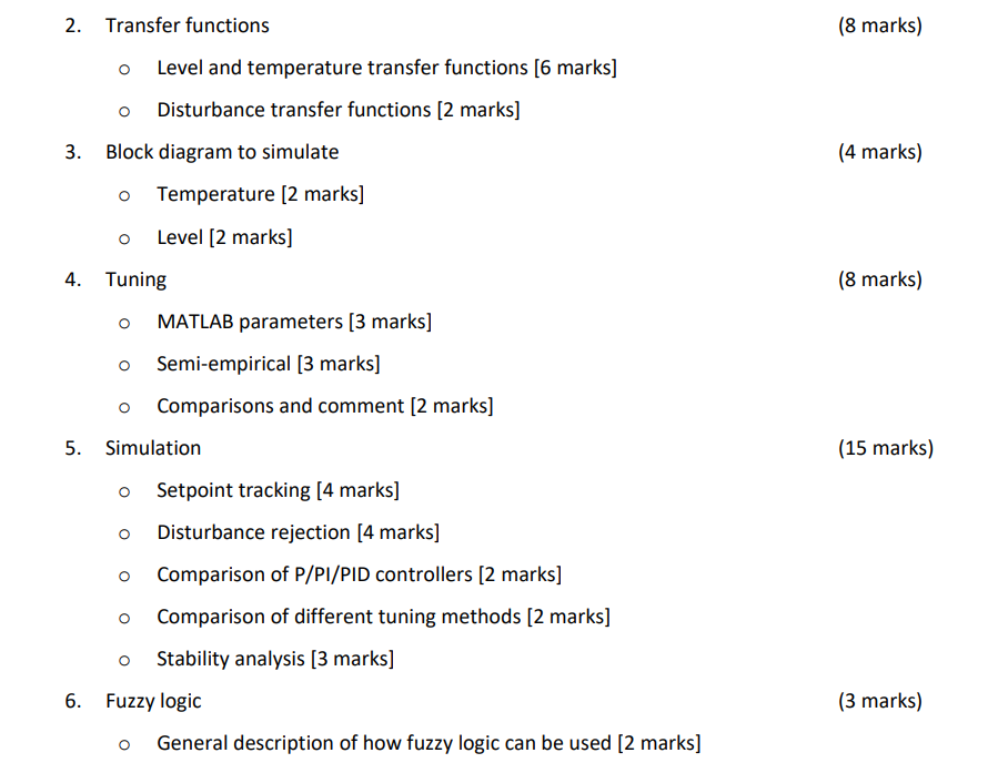 Solved Task: The project is to design controllers for level | Chegg.com