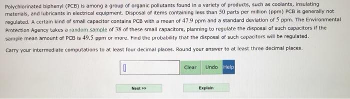 Solved Polychlorinated biphenyl (PCB) is among a group of | Chegg.com