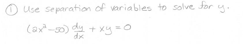 Solved Use separation of variables to solve for y. | Chegg.com