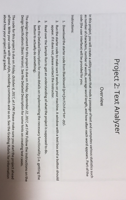 Solved Project 2: Text Analyzer Overview In this project, | Chegg.com