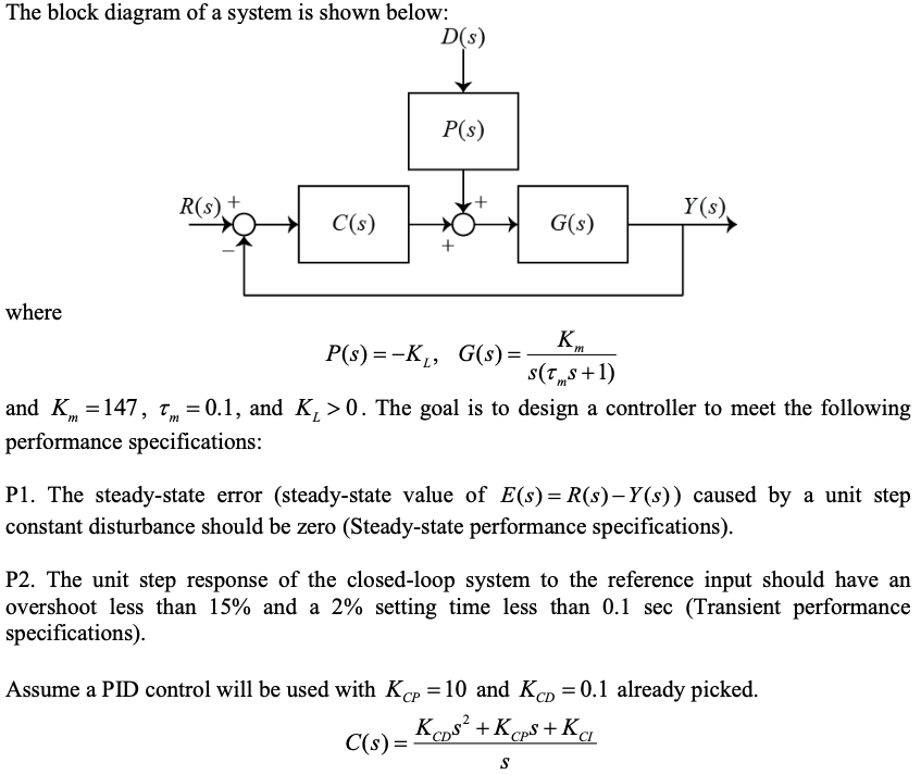 The block diagram of a system is shown below: where | Chegg.com