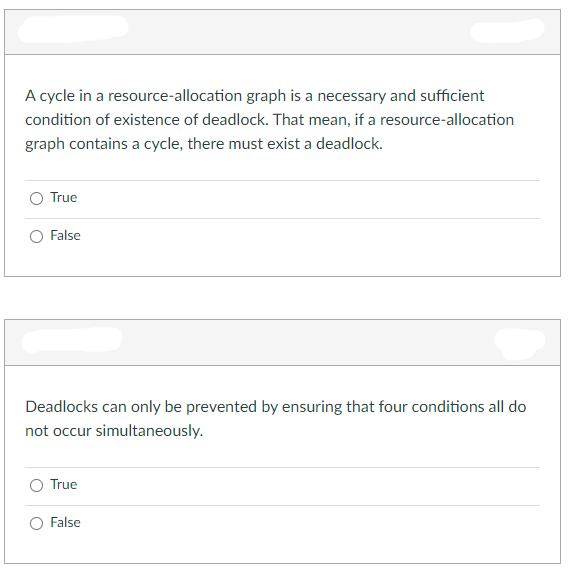 Solved A cycle in a resource-allocation graph is a necessary | Chegg.com