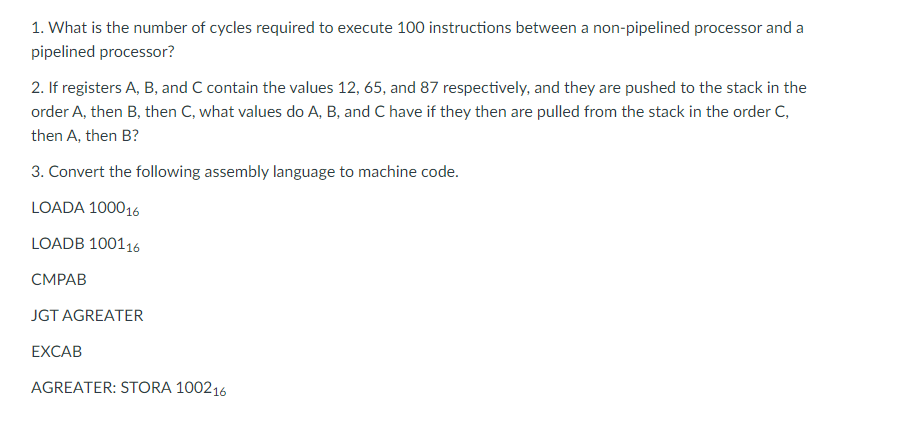 Solved 1. ﻿What is the number of cycles required to execute | Chegg.com