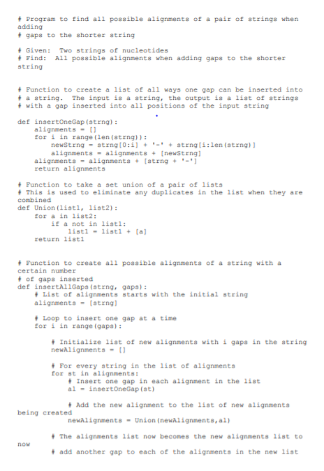 Solved CSC 110 - Homework 9 - Bioinformatics We have seen | Chegg.com
