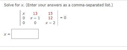 Solved Solve for x. (Enter your answers as a comma-separated | Chegg.com
