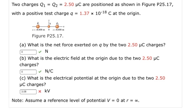Solved Two charges Q1 Q2 2.50 pC are positioned as shown in | Chegg.com