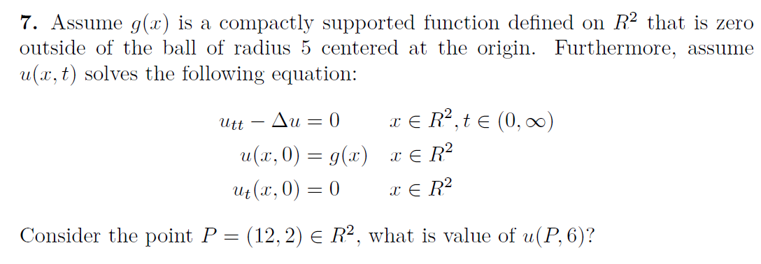 Solved 7. Assume g(x) is a compactly supported function | Chegg.com