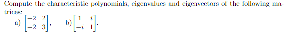 Solved ma Compute the characteristic polynomials, | Chegg.com