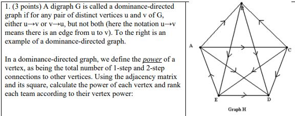 Solved 1. (3 points) A digraph G is called a | Chegg.com